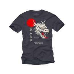 Makaya Shirt 'Nobody Cares Drache' Herren Gr&ouml;&szlig;e M basaltgrau