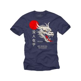 Makaya Shirt 'Nobody Cares Drache' Herren Gr&ouml;&szlig;e 5XL blau