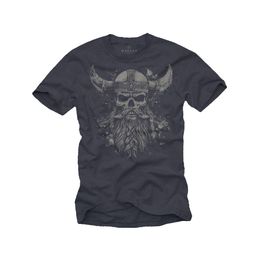 MAKAYA Shirt 'Viking Skull' male size S Basalt grey