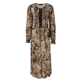 Aniston Casual Kleid Damen Gr&ouml;&szlig;e 44 gelb / taupe / schlammfarben / greige Sommerkleid