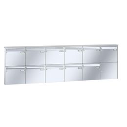 LEABOX 11er Aufputzbriefkastenanlage in V2A Edelstahl - LEA3