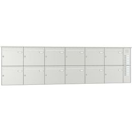 ONZO Aufputzbriefkastenanlage mit Sprechsieb in RAL 7016 12-fach mit 2ten Namensschild