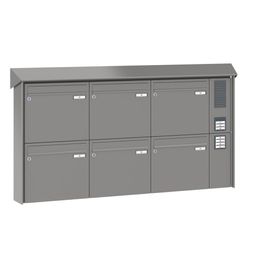 Renz Prisma Aufputzbriefkastenanlage mit Sprechsieb 6-fach RAL7016