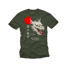 Makaya Shirt 'Nobody Cares Drache' Herren Gr&ouml;&szlig;e XXXL gr&uuml;n