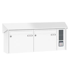 Renz Prisma Aufputzbriefkastenanlage mit Sprechsieb 2-fach RAL9016