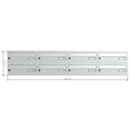 B-015 8er Edelstahl V2A Wandbriefkastenanlage Aufputz