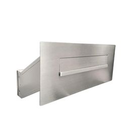FLAT Design Edelstahl Mauerdurchwurf Briefkasten ohne Namensschild - T: 23-38 cm - DX-041