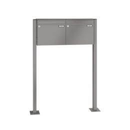 Renz Basic B freistehende 2-fach in Wunsch-RAL mit Fu&szlig;platten mit 2ten Namensschild