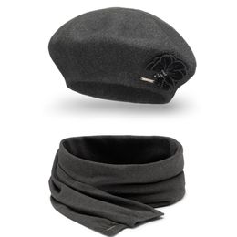 Vivisence M&uuml;tze '7036 Set' Damen Gr&ouml;&szlig;e 54/64 dunkelgrau