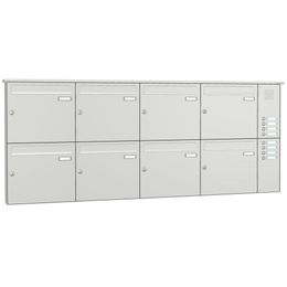 ONZO Aufputzbriefkastenanlage mit Sprechsieb in RAL 9007 8-fach