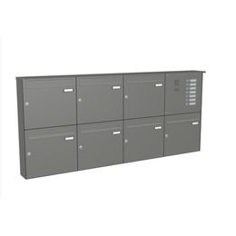 HUBER Aufputzbriefkastenanlage mit Sprechsieb in RAL 9016 7-fach
