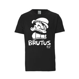 logoshirt T-Shirt 'Brutus' Herren Gr&ouml;&szlig;e S schwarz / wei&szlig;