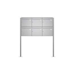 HUBER 6er freistehende Briefkastenanlage in DB703 (mit Fu&szlig;platten)
