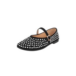 Ital-Design Ballerina Damen Gr&ouml;&szlig;e 37 schwarz / silber Sommerschuhe