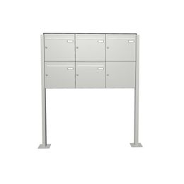 ONZO 5er freistehende Briefkastenanlage in Wunsch RAL mit Soft Close(Fu&szlig;platten)