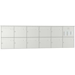 Renz ONZO Aufputzbriefkastenanlage mit Sprechsieb in RAL 9016 11-fach