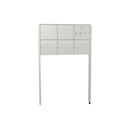 ONZO 5er freistehende Briefkastenanlage mit Sprechfeld in RAL 9016 mit Soft Close(einbetonieren)