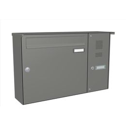 Renz HUBER Aufputzbriefkasten mit Sprechsieb in RAL 9016 mit Soft Close