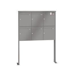Renz Tetro freistehende Briefkastenanlage mit Sprechanlage 5-fach RAL7016