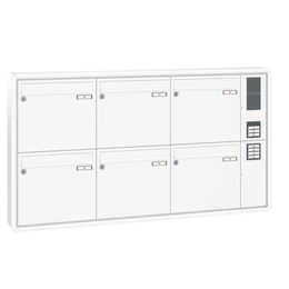 Renz RS2000 Aufputzbriefkastenanlage mit Sprechsieb 6-fach RAL9016
