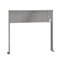 Renz Tetro freistehende Briefkastenanlage mit Sprechanlage 3-fach RAL7016