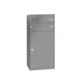 Renz Paketbriefkasten Qubo XL mit Briefkasten & Sprechsieb RAL7016 schr&auml;g