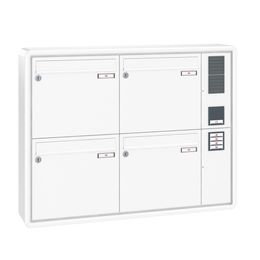 Renz RS2000 Aufputzbriefkastenanlage mit Sprechsieb 4-fach RAL9016