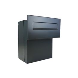 Mauerdurchwurf Briefkasten in RAL 7016 ohne Namensschild - T: 18-27 cm - F-046