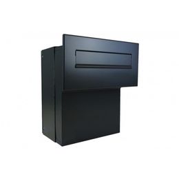 Mauerdurchwurf Briefkasten in RAL 9005 ohne Namensschild - T: 18-27 cm - F-046