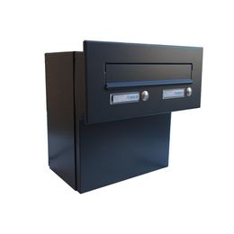 XXL Mauerdurchwurf Briefkasten in RAL 7016 mit 2 Tastern - T: 27-40,5 cm - F-042