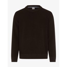 Brax Herren Strickpullover Style ROY chocolate, dunkelbraun, Gr. S