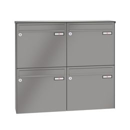Renz Basic B Briefkastenanlage Aufputz 4-fach in RAL 7016 mit 2ten Namensschild