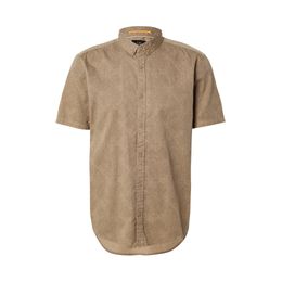 QS Button Up Shirt male size XS Dark brown / Khaki