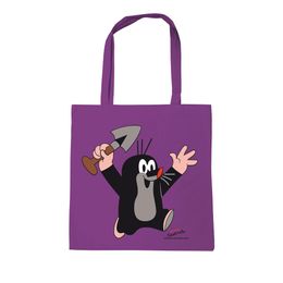 logoshirt Shopper 'Der Kleine Maulwurf - Juhu' Damen Gr&ouml;&szlig;e One Size grau / lila / schwarz