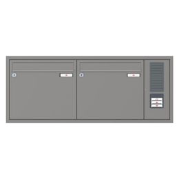 Renz Basic B Briefkastenanlage Unterputz 2-fach mit Sprechfeld in RAL 7016