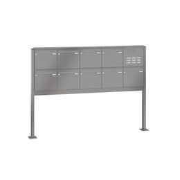 LEABOX 9er freistehende Briefkastenanlage mit Sprechfeld in RAL 9016 (Fu&szlig;platten) - LEA3