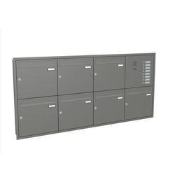 Huber 7er Unterputz-Briefkastenanlage in RAL 9007 mit Sprechsieb