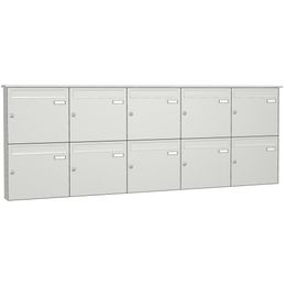 ONZO Aufputzbriefkastenanlage in RAL 9016 10-fach mit 2ten Namensschild