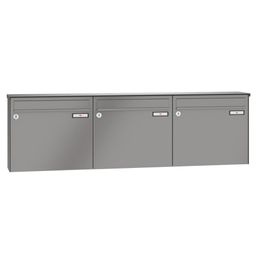 Renz Basic B Briefkastenanlage Aufputz 3-fach in RAL 9007