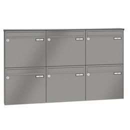 Renz Basic B Briefkastenanlage Aufputz 6-fach in RAL 7016