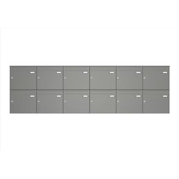 HUBER Aufputzbriefkastenanlage in RAL 7016 12-fach mit 2ten Namensschild & Soft Close