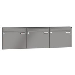 Renz Basic B Briefkastenanlage Aufputz 3-fach in RAL 9016