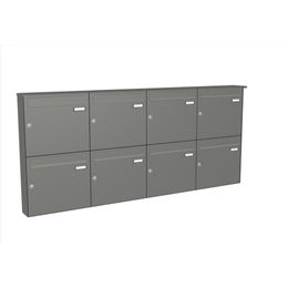 Renz HUBER Aufputzbriefkastenanlage in RAL DB703 8-fach mit 2ten Namensschild & Soft Close