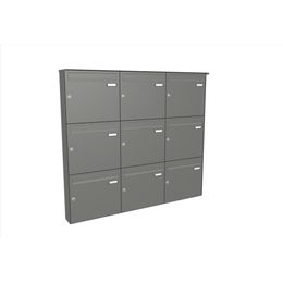 HUBER Aufputzbriefkastenanlage in RAL DB703 9-fach