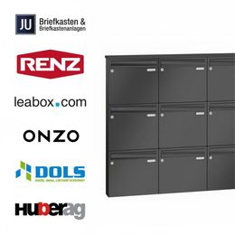 Renz Basic B Briefkastenanlage Aufputz 6-fach in Wunsch-RAL mit Soft Close