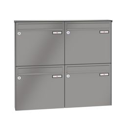 Renz Basic B Briefkastenanlage Aufputz 4-fach in RAL 9007