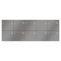 Renz LEABOX 10er Unterputzbriefkastenanlage mit 2ten Namensschild in RAL 9007