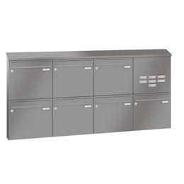 LEABOX 7er Aufputzbriefkastenanlage mit Sprechfeld in RAL 9007 - LEA20