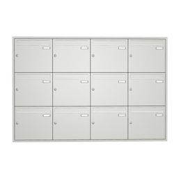 ONZO Unterputz-Briefkastenanlage in RAL 9016 12-fach mit 2ten Namensschild & Soft-Close