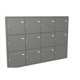 Renz HUBER 11er Unterputz-Briefkastenanlage in RAL 9007 mit 2ten Namensschild & Soft-Close